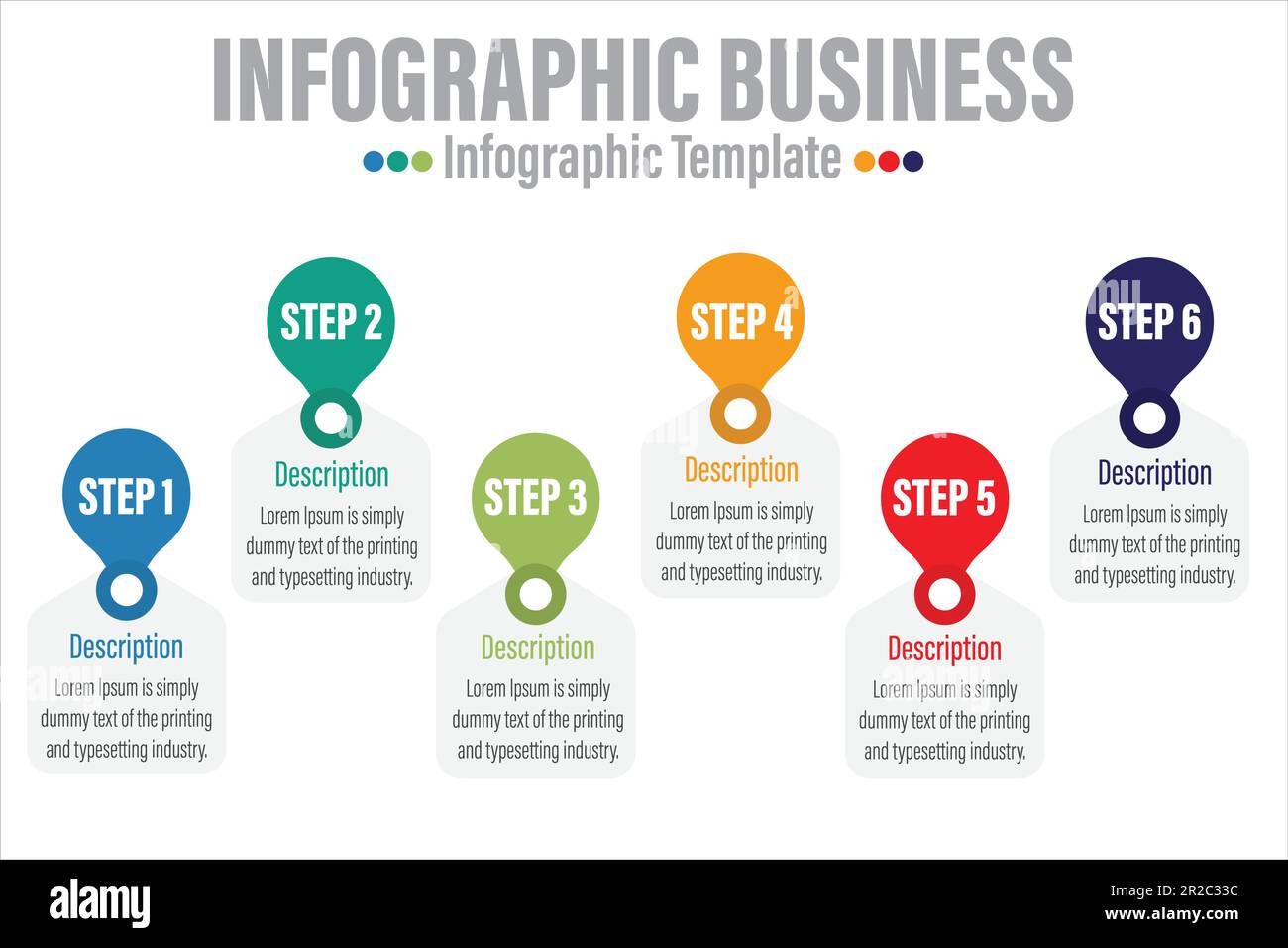 6 Steps, Six 6 optionVector infographic template for business with 6 ...