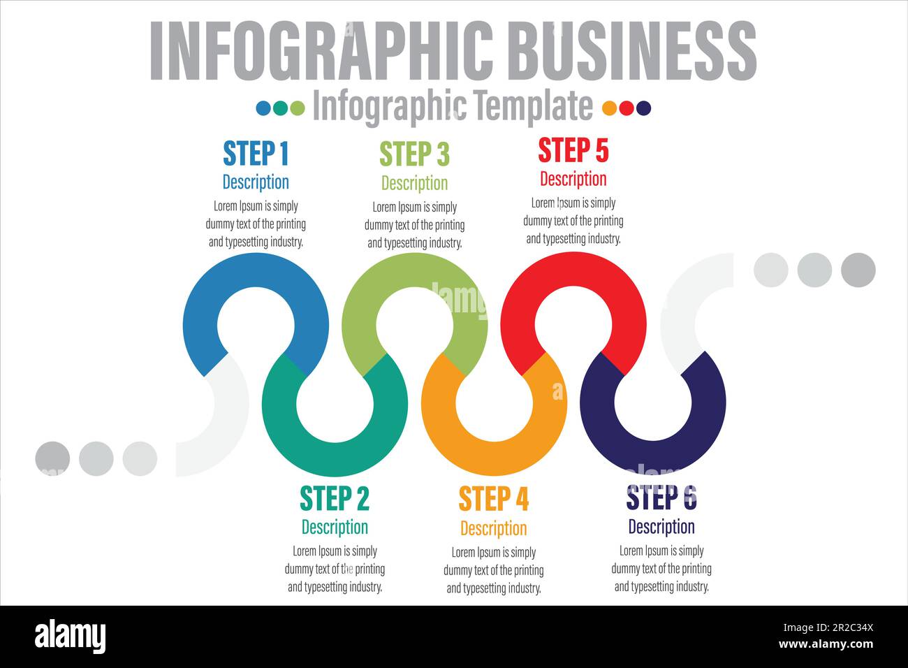 Infographic design template with Six 6 Steps or Six 6 options, Can be ...