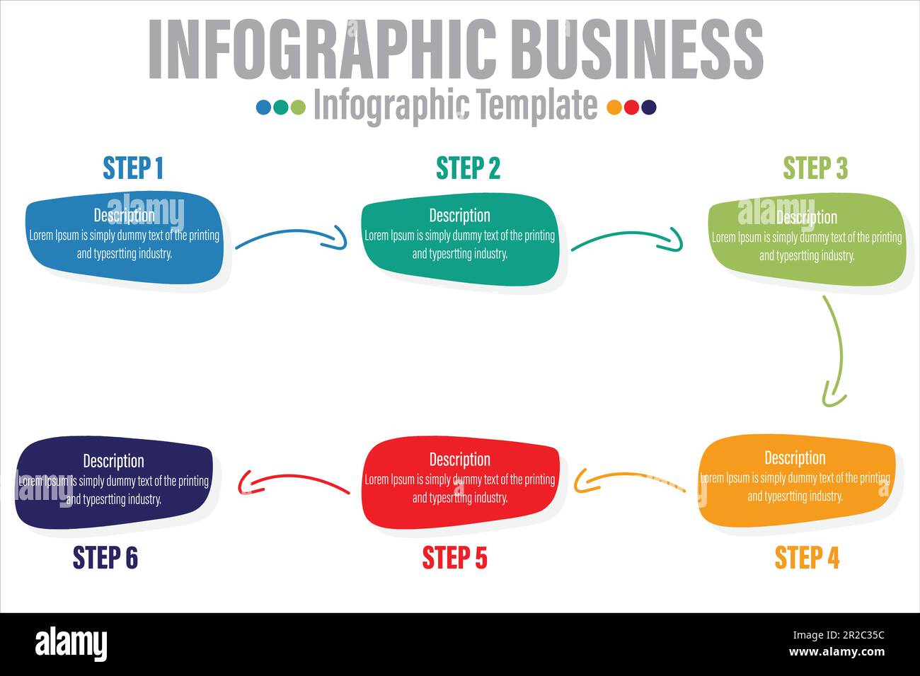 Presentation infographic template with Six 6 options, vector ...