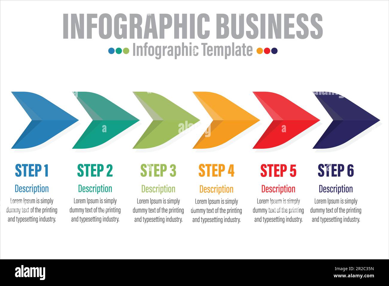 6 Steps ore Six 6 option Business data visualization. Process chart ...