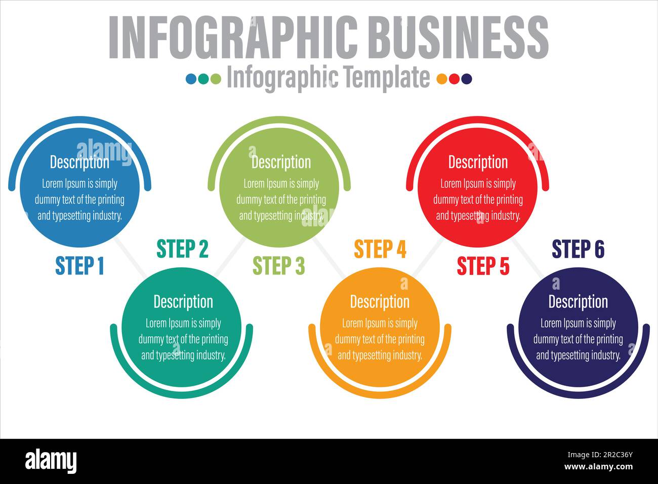 Vector infographic label template with Six 6 Steps,Six 6 options or ...