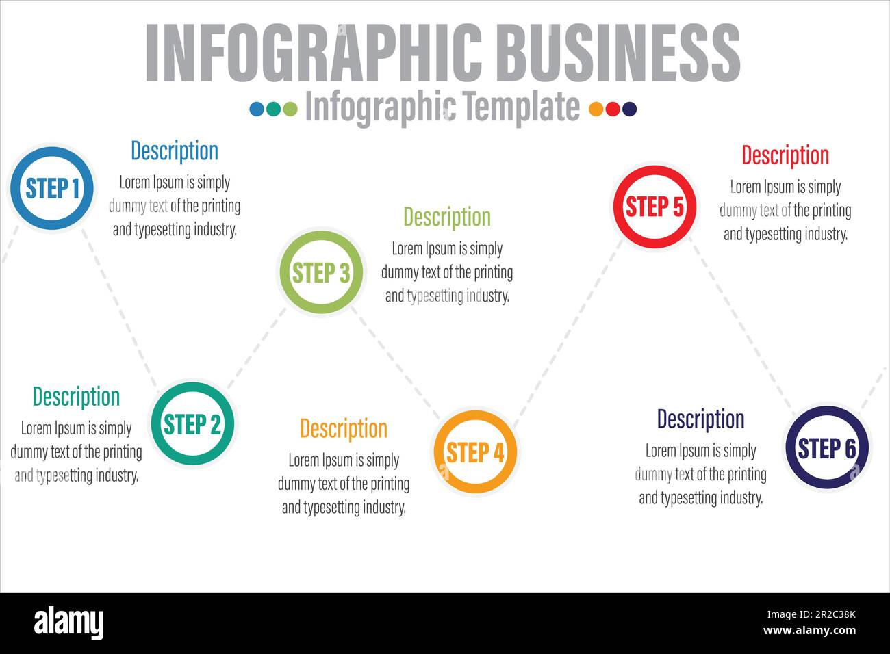 6 Steps, Six option,Infographic timeline,roadmap on grey background. Creative business data ...