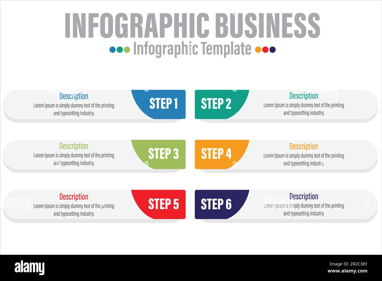 Infographic design template with numbers Six 6 Steps, Six 6 option for ...