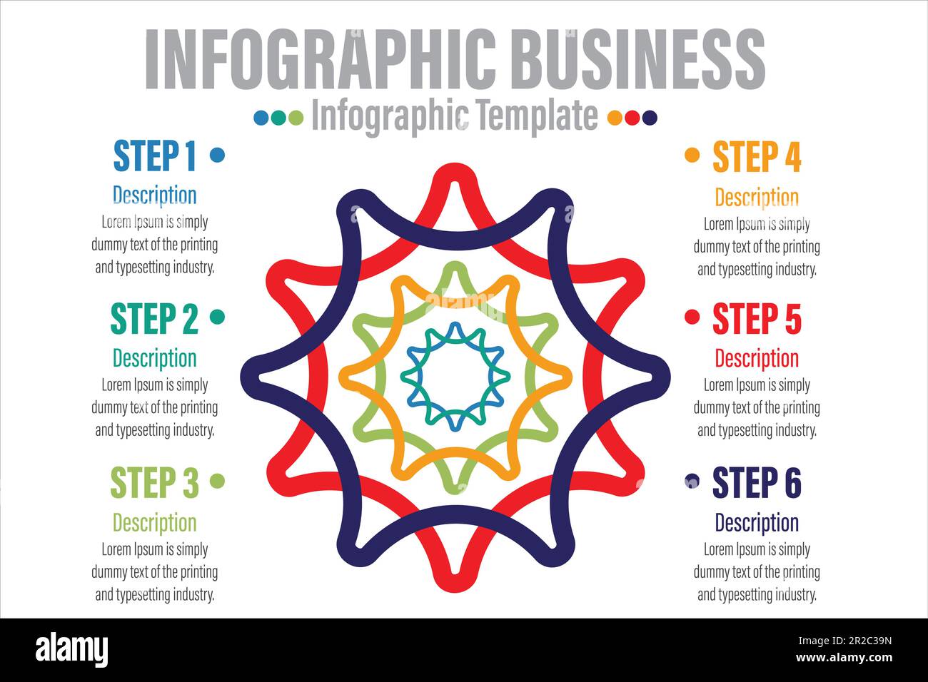 Atom start diagram infographic with circles. Modern infographic design ...