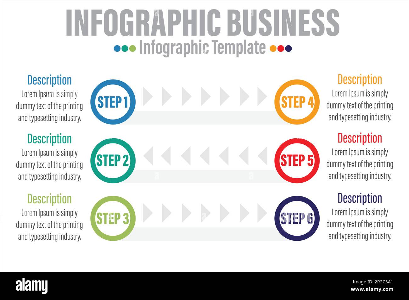 6 Steps, 6 option Modern Timeline diagram with progress circle ...