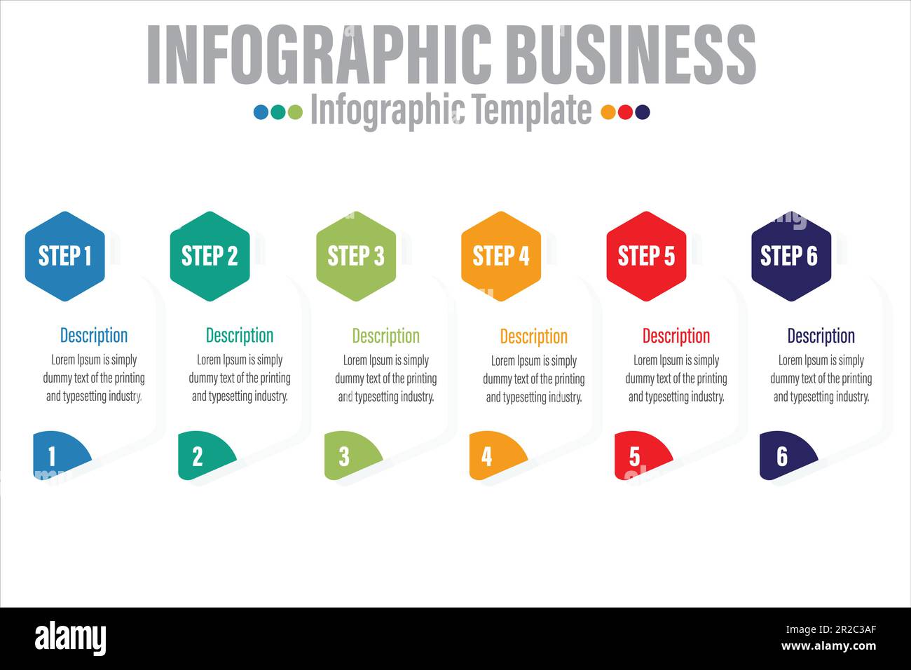 Infographic template. 6 Step timeline journey, Flat simple infographics ...