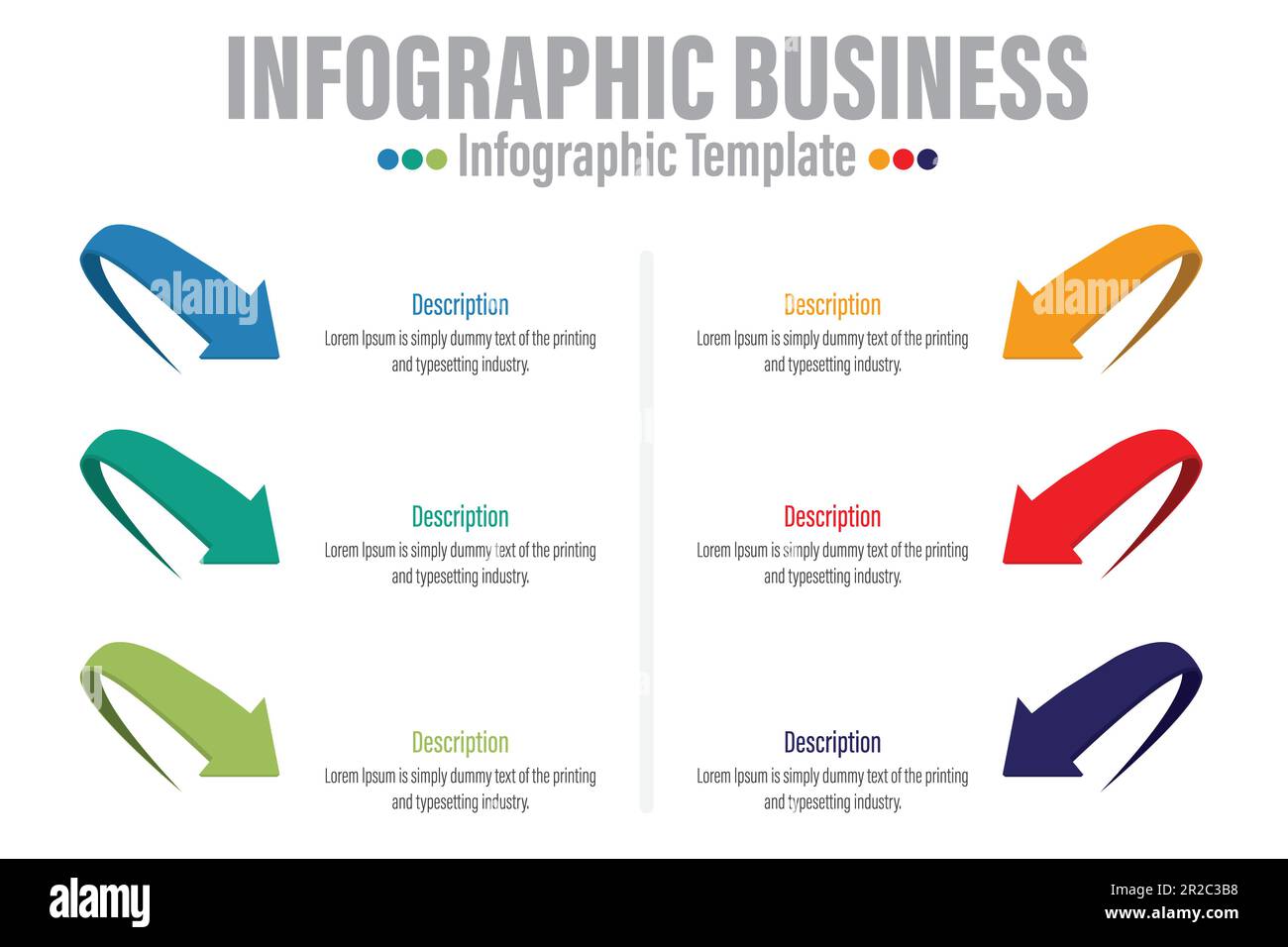 Vector arrows infographic. Cycle diagram with Six 6 Steps, Six 6 options. Business template for ...