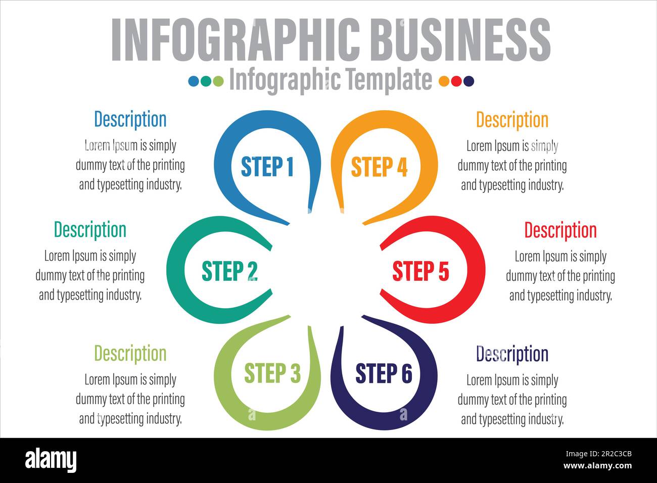 Infographic template with numbers 6 option can be used for workflow ...