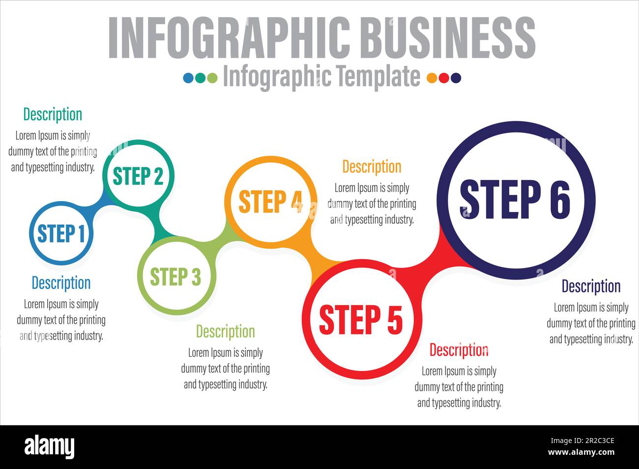 Business data visualization.six 6 timeline steps or option infographic icons designed for ...