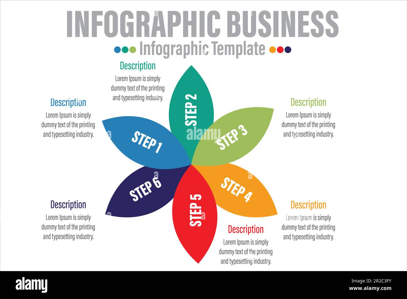 Infographic template with numbers 6 option can be used for workflow ...