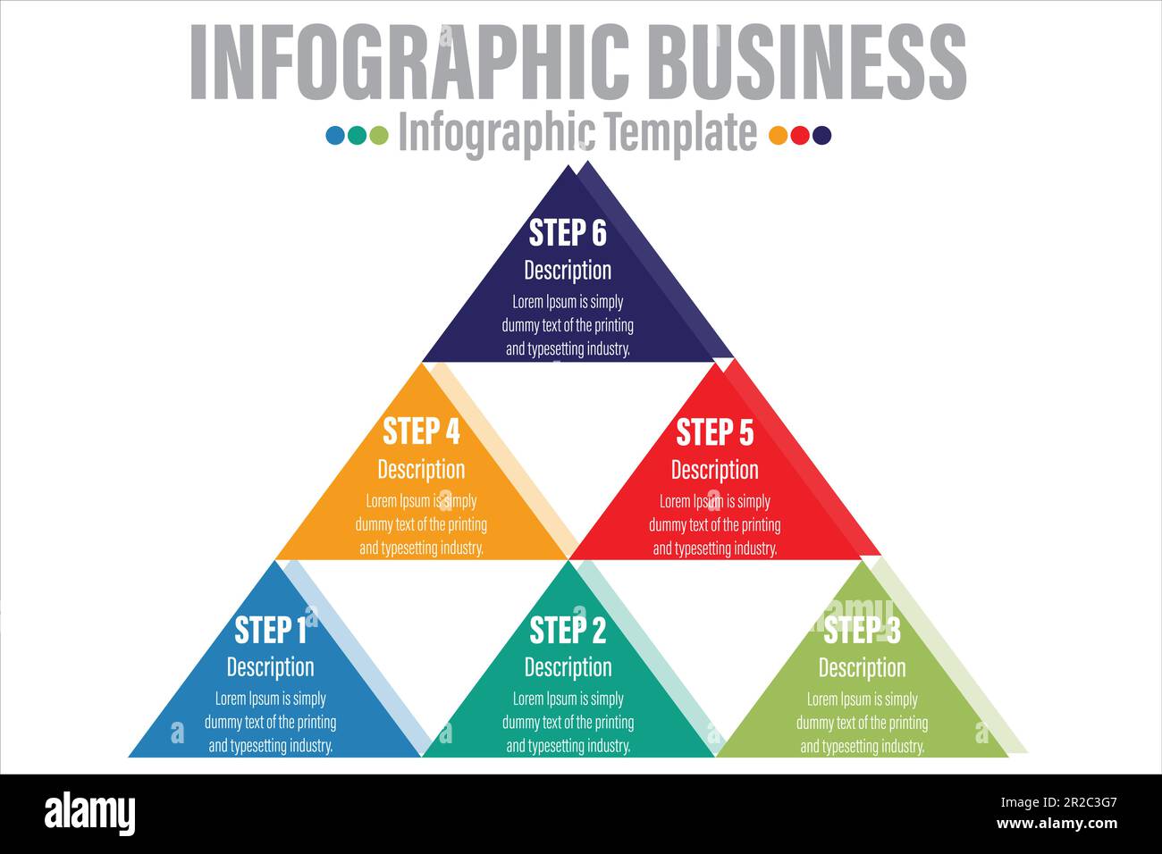 Infographic template for business. 6 steps Modern Mindmap pyramid level ...