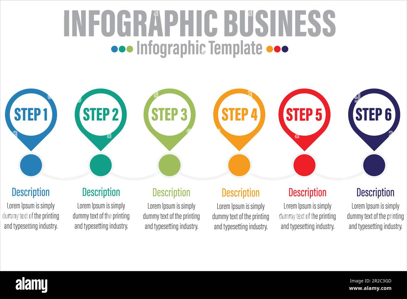6 Steps, 6 option and modern Timeline diagram calendar with circle ...