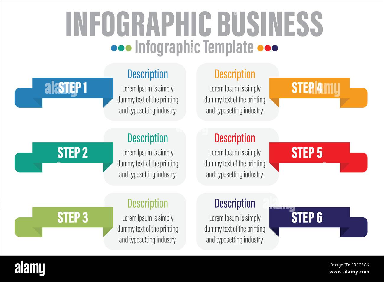 infographic business concept for slide presentation with 6 point 6 step ...