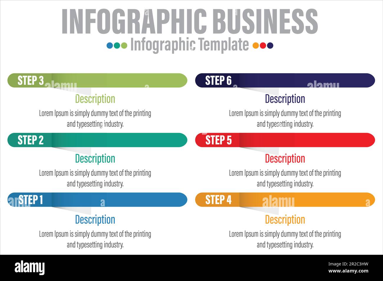Business infographic and infographics timeline 6 steps, 6 option bar ...