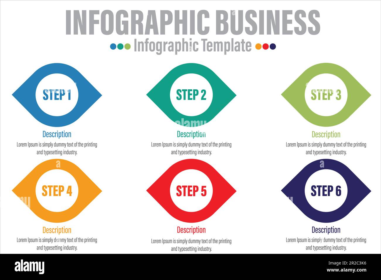 Infographic template for business. 6 Steps Modern diagram with circles ...