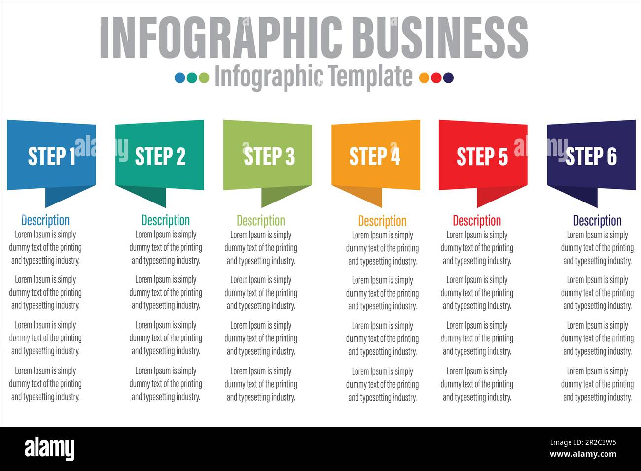 Text box abstract infographics number options template with Six 6 steps ...