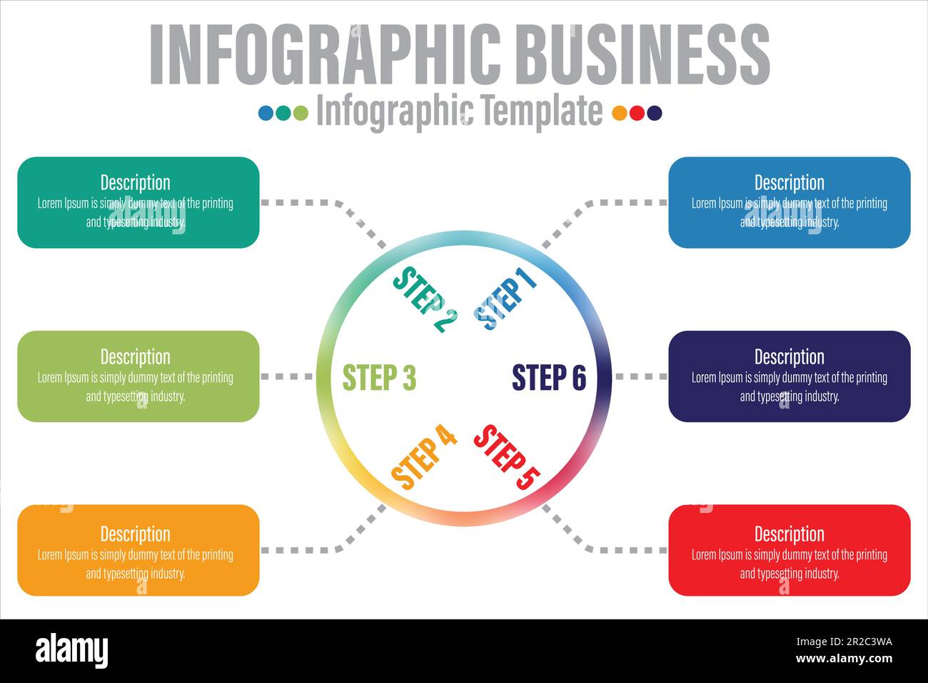 Six 6 steps or option infographic template for business. 6 steps ...