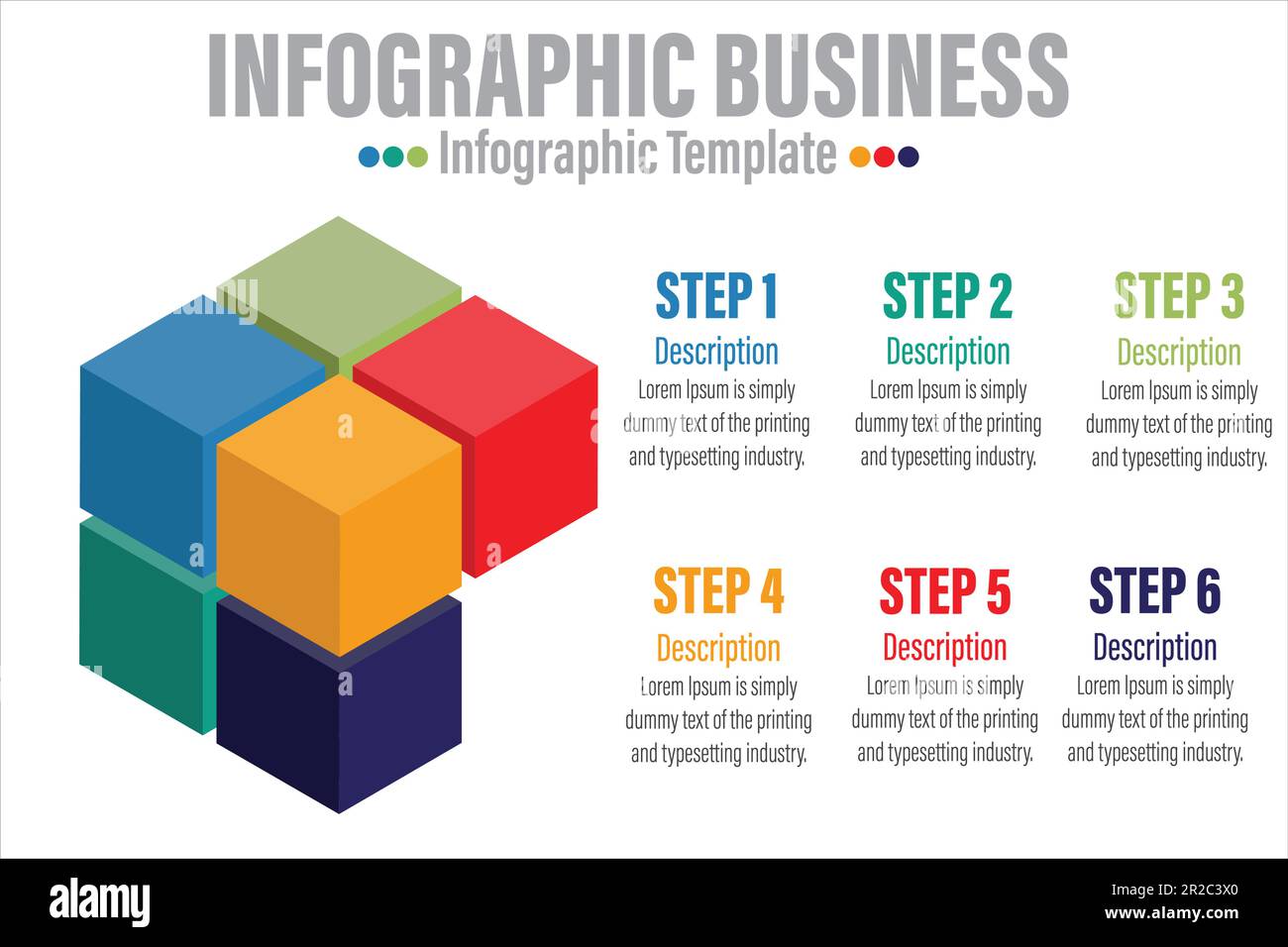 3D Isometric Stairs pyramid up cube Timeline Infographic Presentation ...