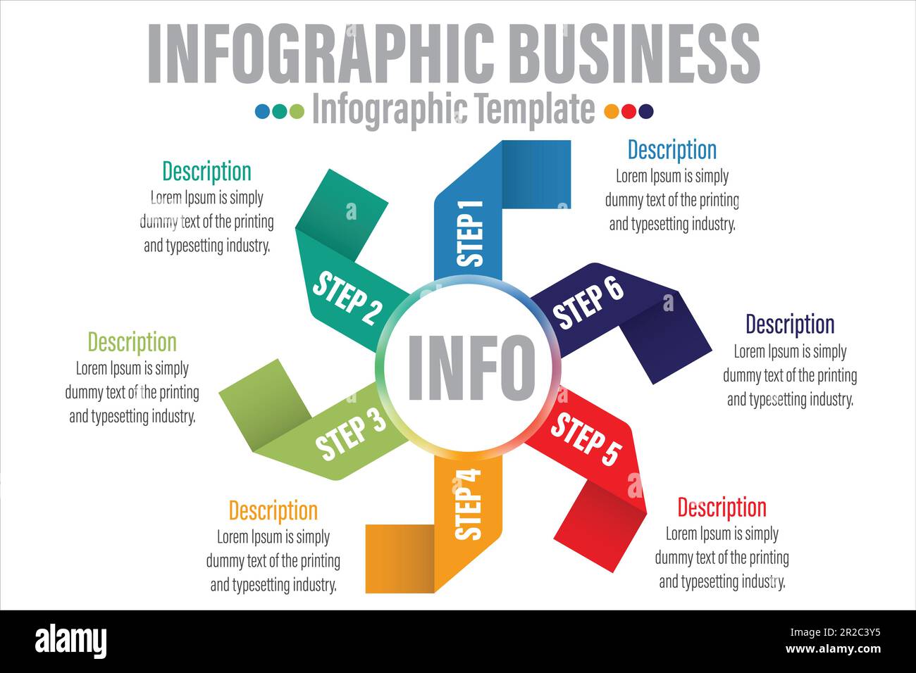 Infographic design template with numbers Six 6 option or six 6 Steps ...