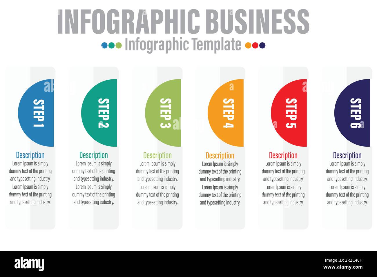 Infographic vector Business colorful template design simple shiny bar 6 ...