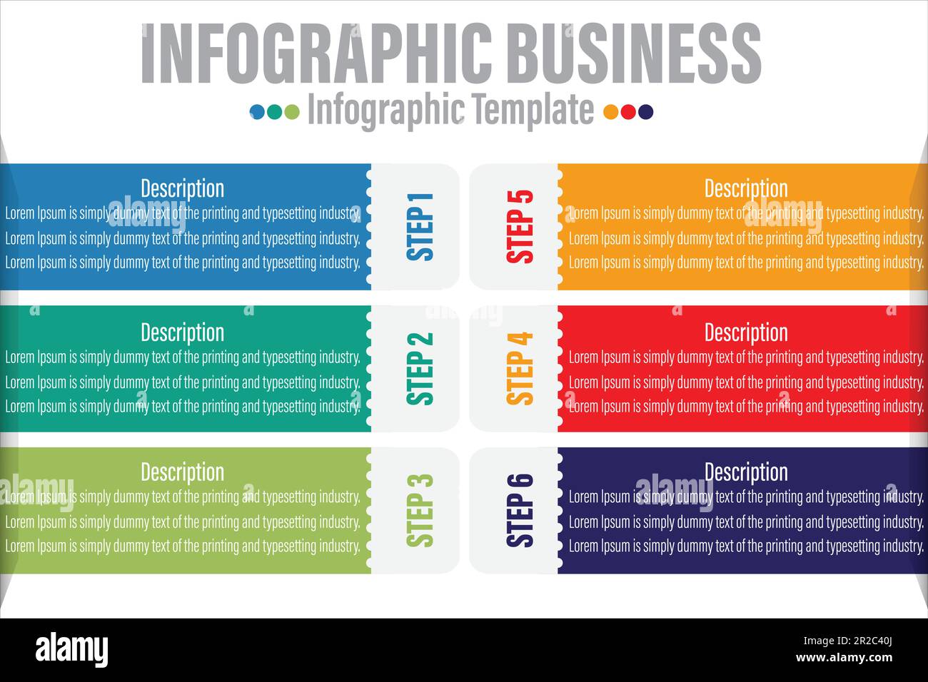 Modern colorful coupon chart 6 Step or six option, graph. Template for ...