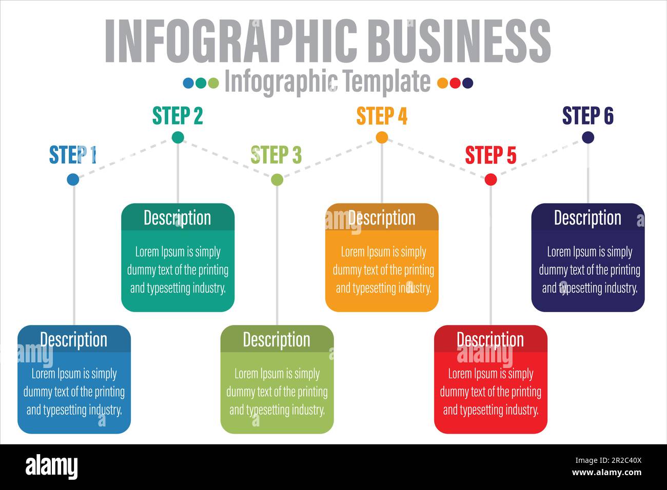 6 Steps modern Timeline diagram calendar with Option title ...