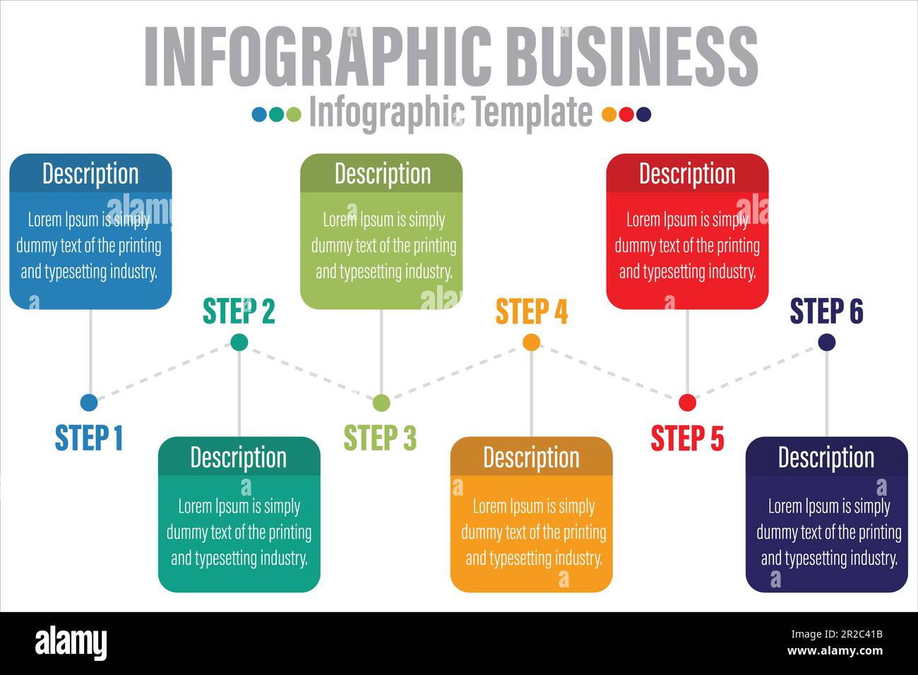 6 Steps modern Timeline diagram calendar with Option title ...