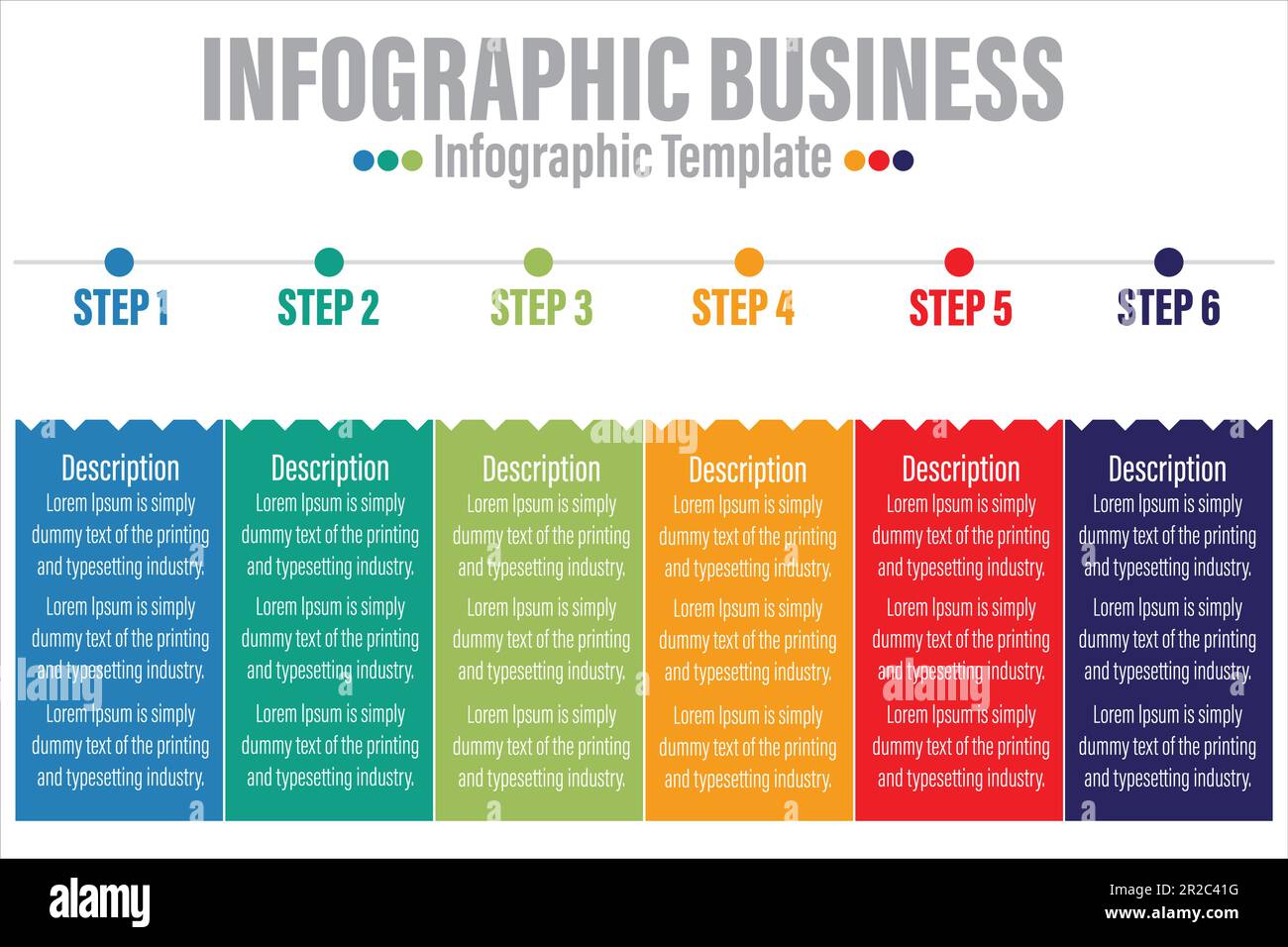Colorful 6 Steps and Six 6 option Business data Process chart. diagram ...