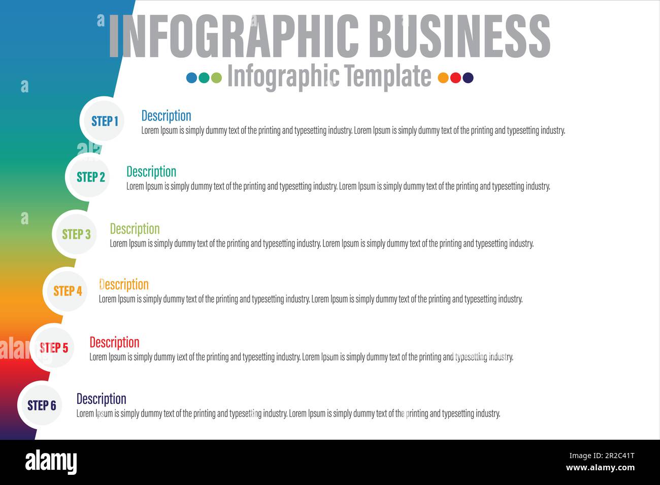 Business infographic labels template with six 6 steps, six 6 options ...