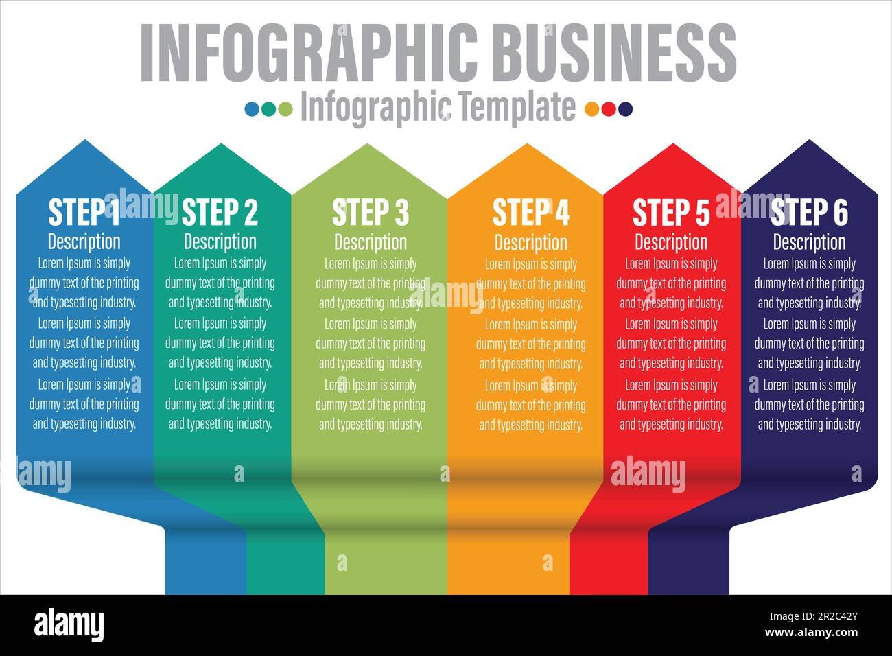Business data visualization, infographic template with Six 6 steps or Six 6 option on background ...