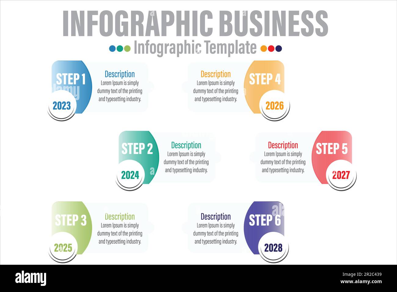 Circle colorful Infographic design template with numbers Six 6 Steps ...