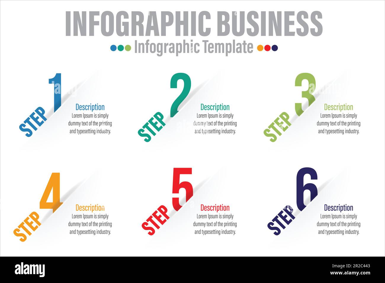 Vector infographic number design with 6 options or 6 steps ...