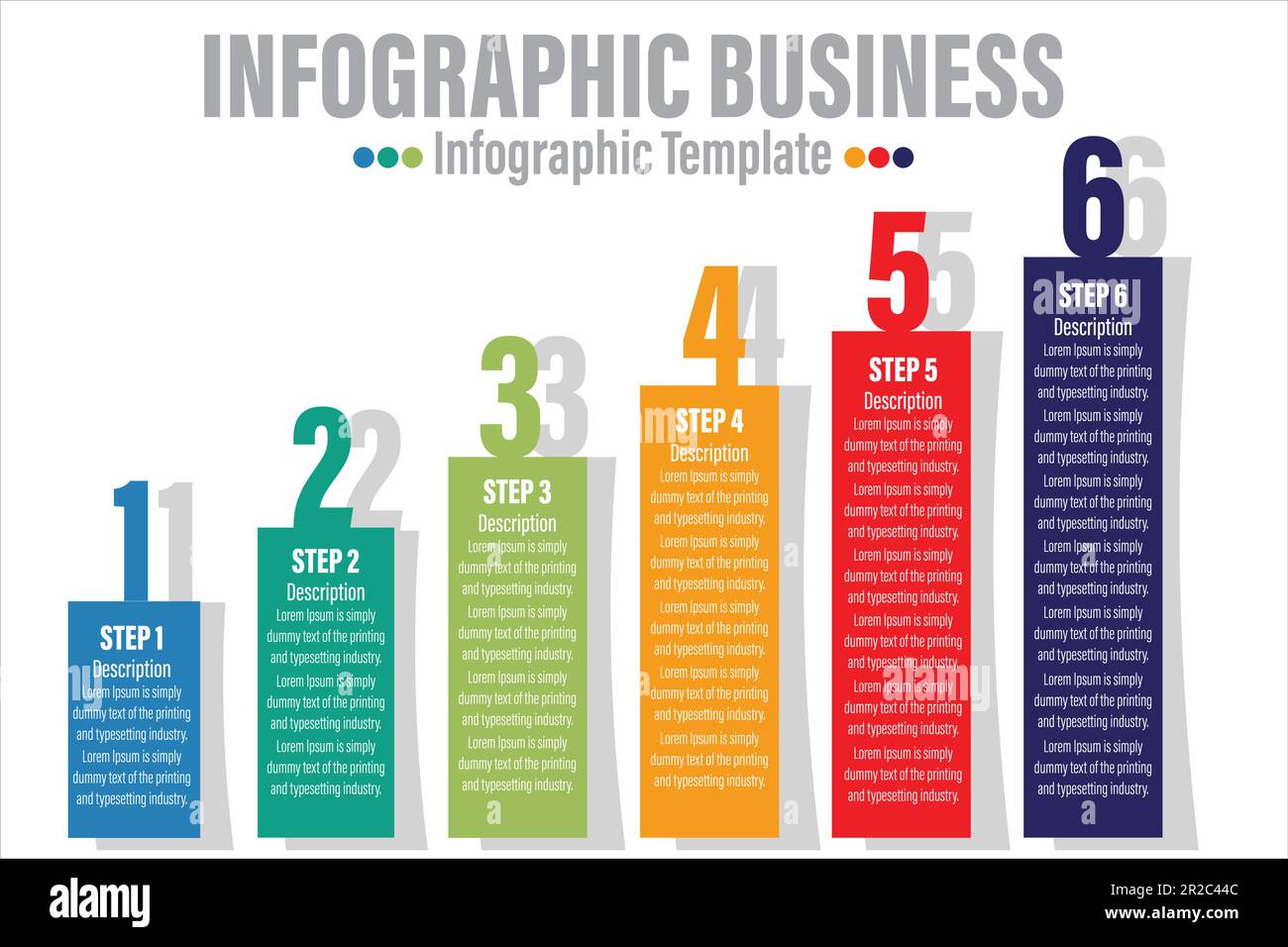 Abstract digital illustration six 6 Steps or six 6 option Infographic ...