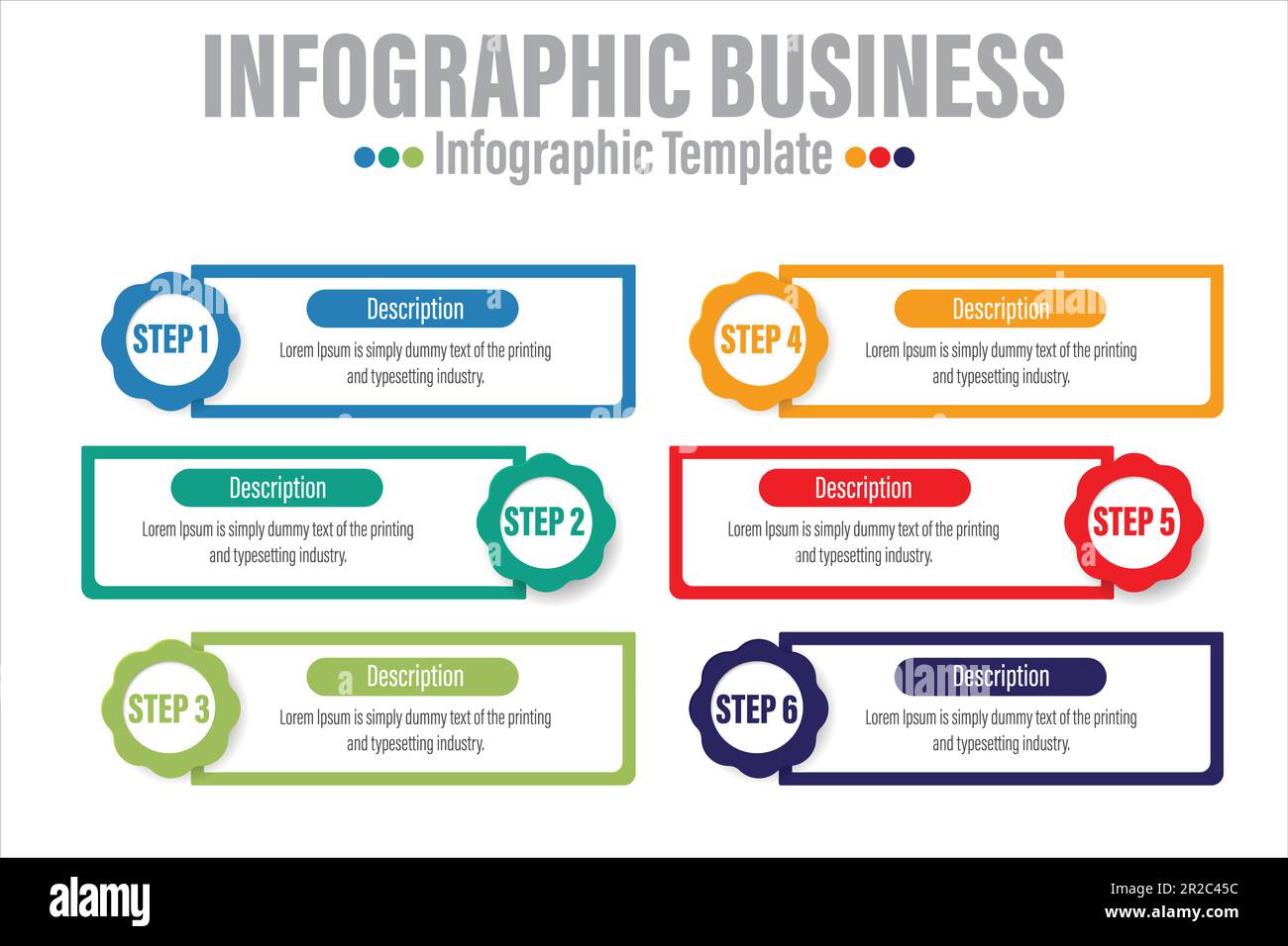 Circle flower colorful Infographic design template with numbers Six 6 ...