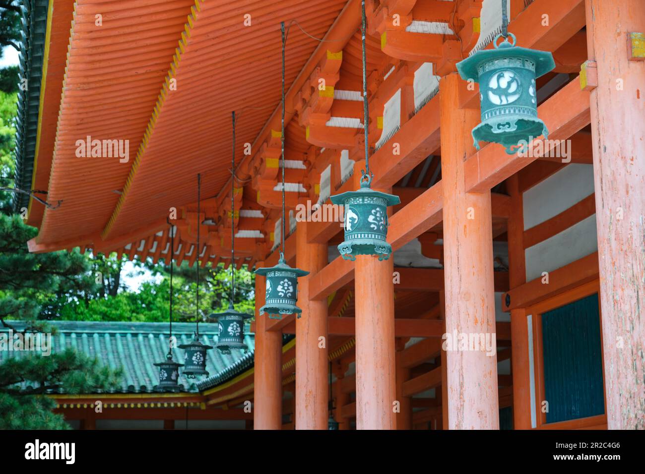 Heian-jingu Shinto Shrine lanterns in Kyoto, Japan Stock Photo - Alamy