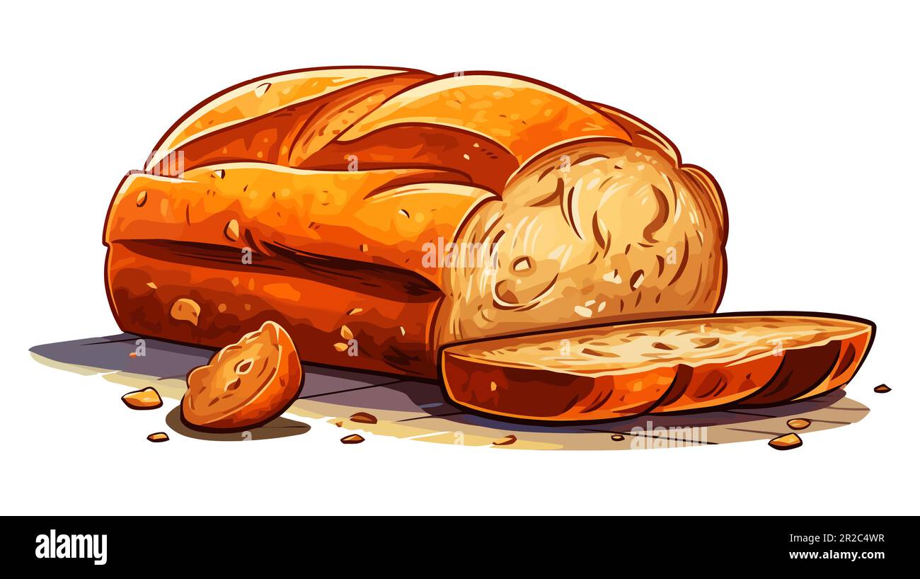 Bread illustration. Vector bread on white background Stock Vector Image ...