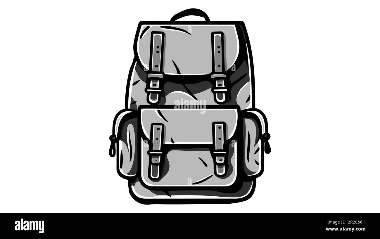 Vector backpack for travel icon, logo isolated on white background ...