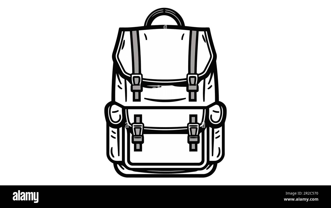 Vector backpack for travel icon, logo isolated on white background ...