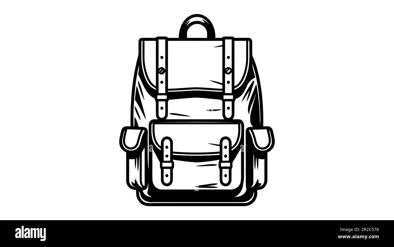 Vector backpack for travel icon, logo isolated on white background ...