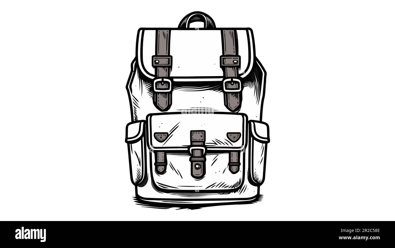 Vector backpack for travel icon, logo isolated on white background ...