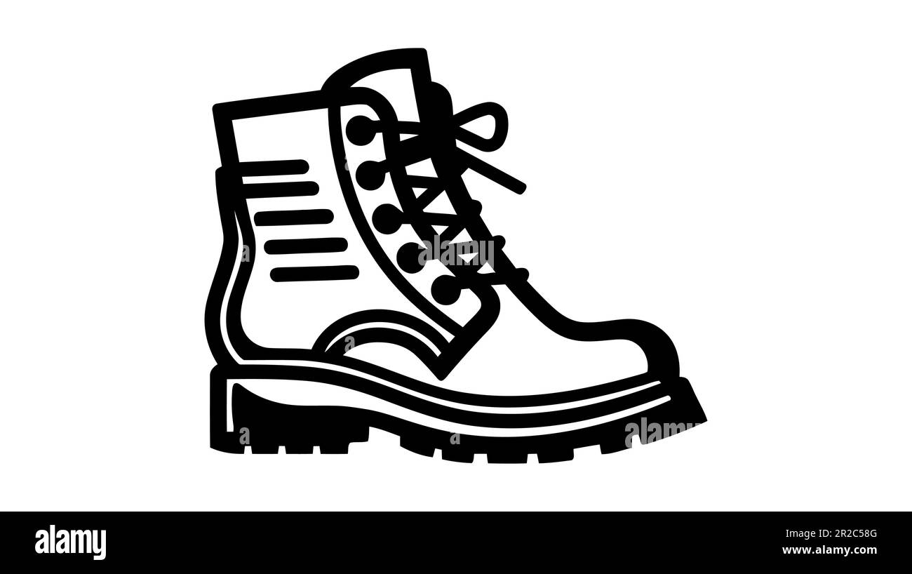 Work boots vector vectors Black and White Stock Photos & Images - Alamy