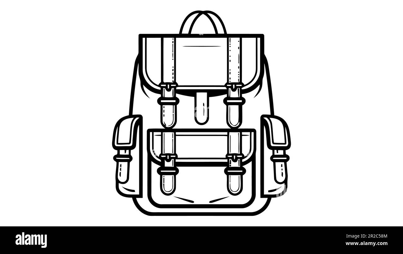 Vector backpack for travel icon, logo isolated on white background ...