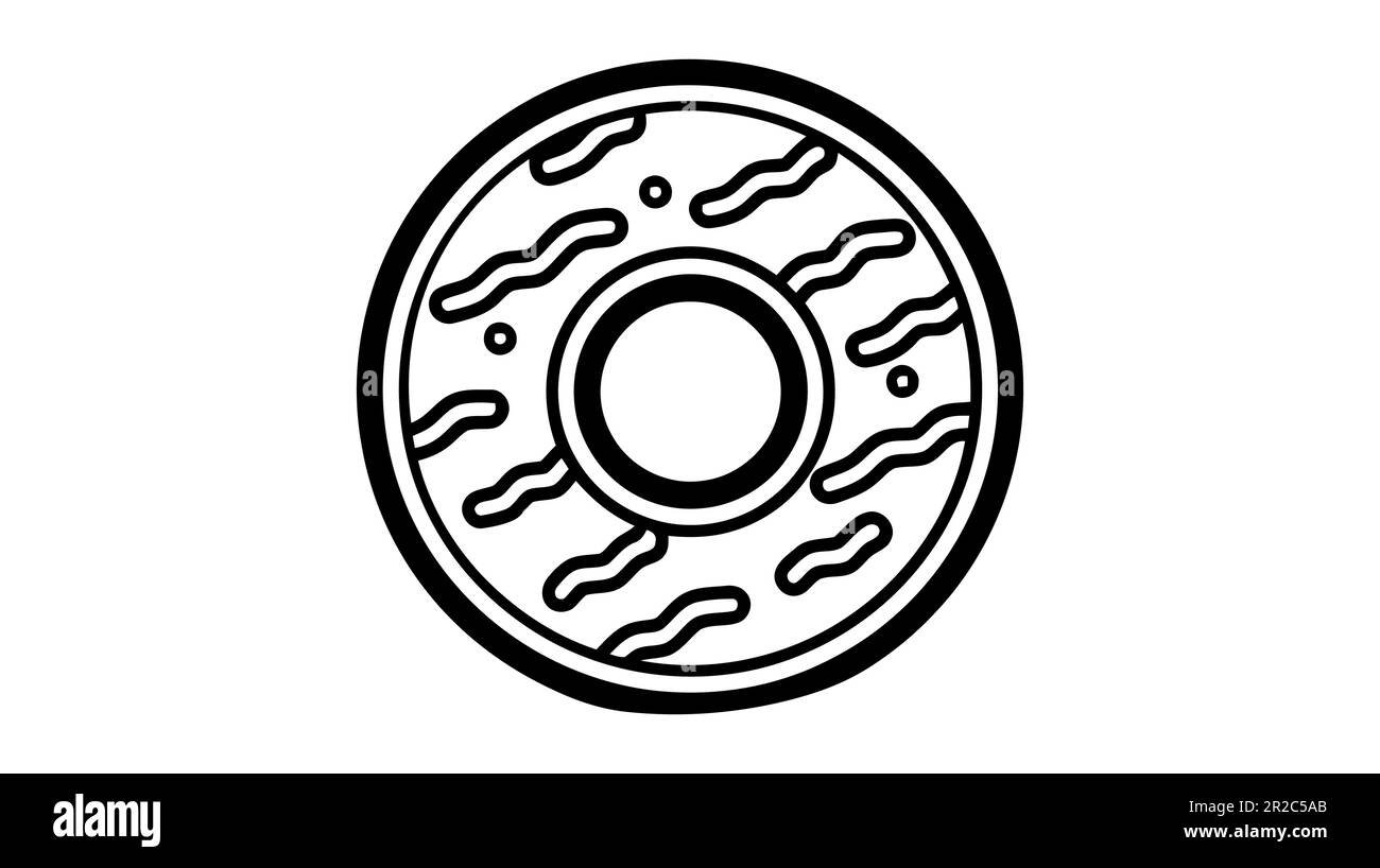 Doughnut Outline Icon. Donut Line Art Logo. Vector Illustration ...
