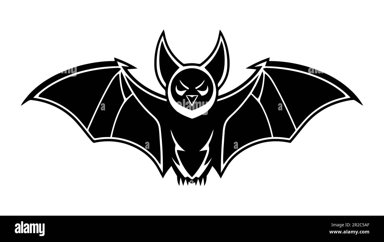 Bat icon illustration on white background. Vector logo Stock Vector ...