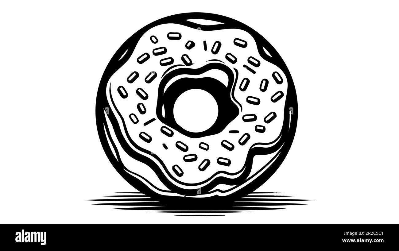 Doughnut Outline Icon. Donut Line Art Logo. Vector Illustration ...