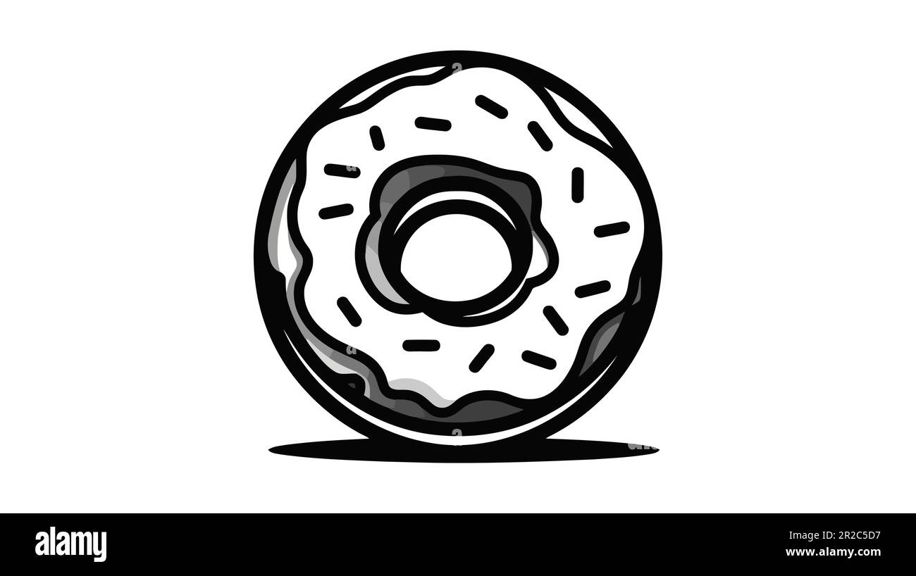 Doughnut Outline Icon. Donut Line Art Logo. Vector Illustration ...