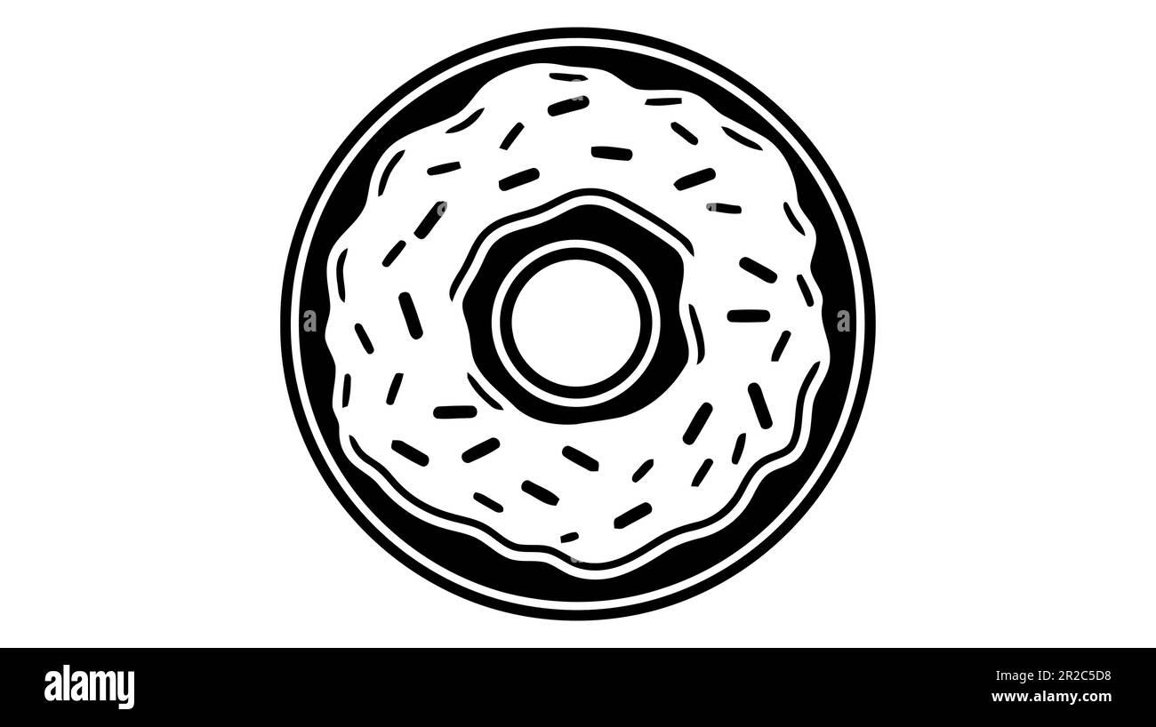 Doughnut Outline Icon. Donut Line Art Logo. Vector Illustration ...