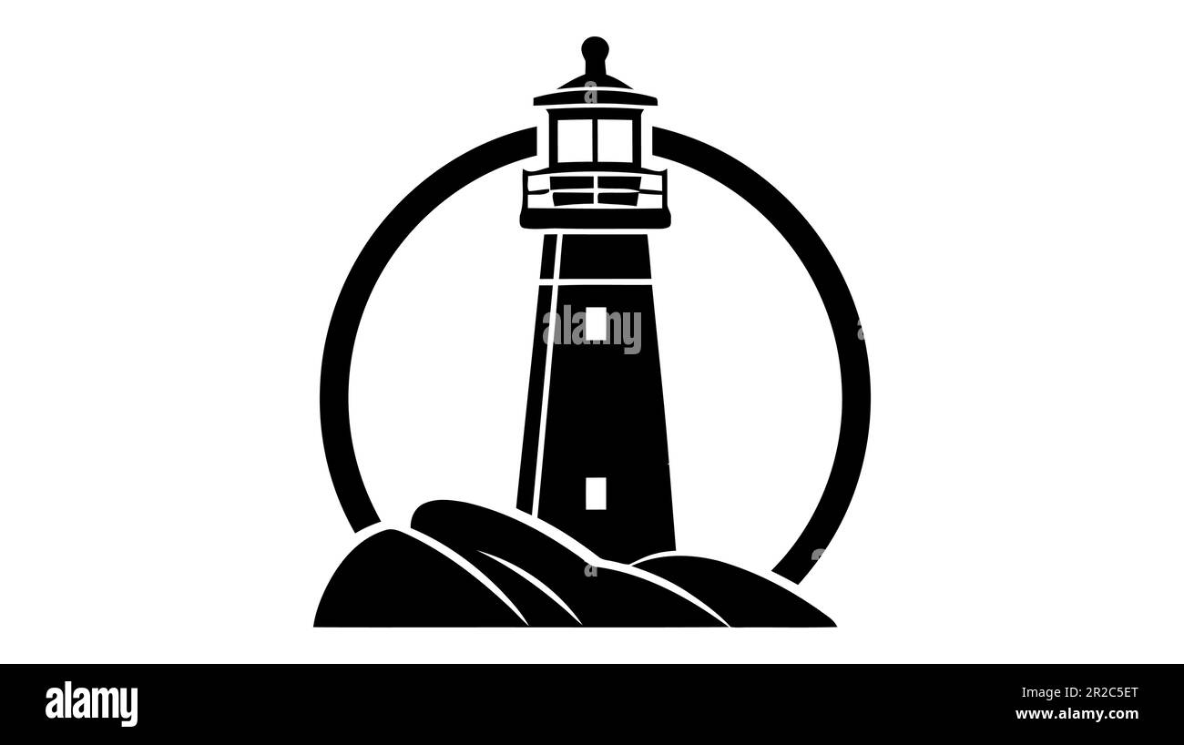 Lighthouse logo template. Building of lighthouse logo vector Stock ...