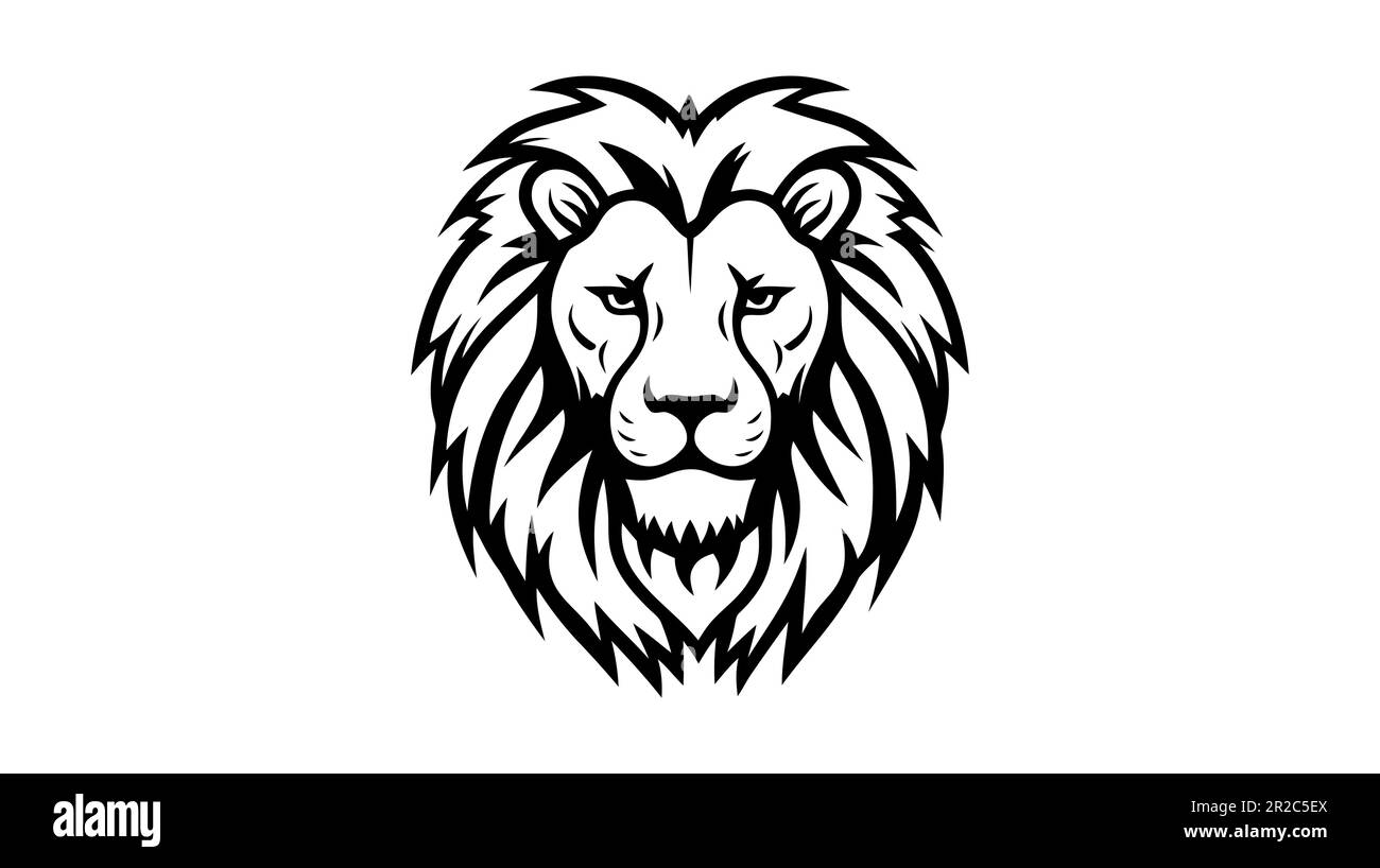 Lion logo vector illustration, emblem design. Lion logo, icon on white ... Lion logo vector illustration, emblem design. Lion logo, icon on white ...