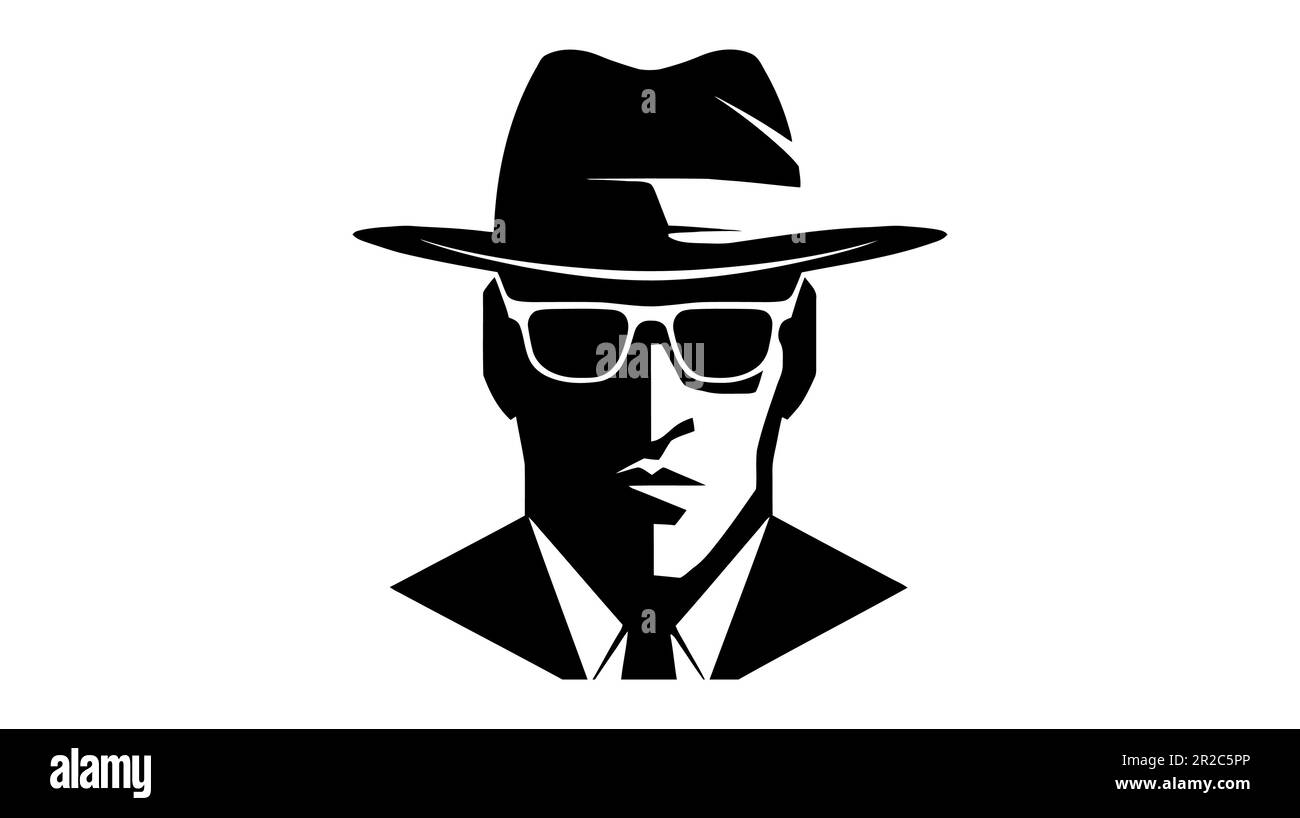 Spy detective design template. Criminal internet hacker logo ...